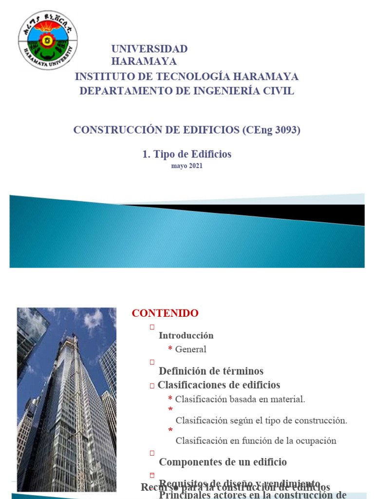 CAPÍTULO-1 Tipos de Edificios | PDF | edificio | Contratista general