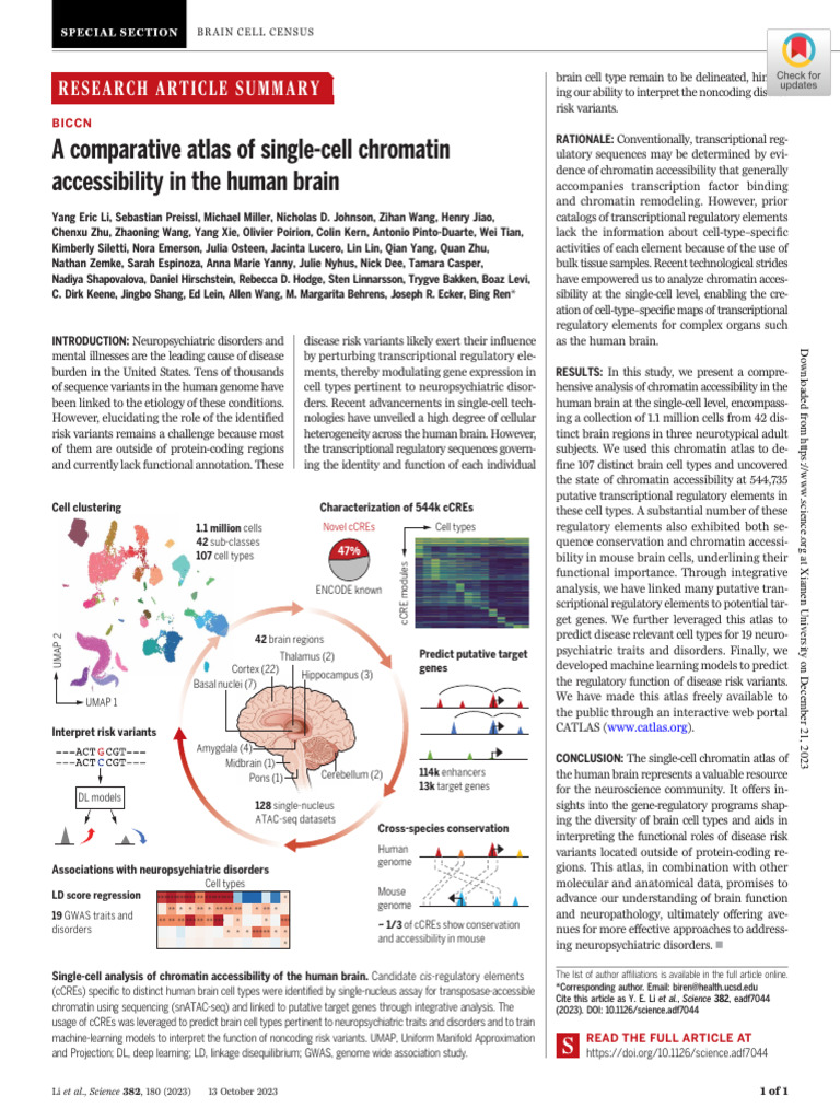 Li 等 - 2023 - A comparative atlas of single-cell chromatin acces | PDF ...