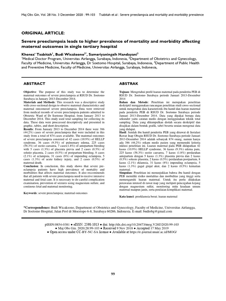 2020 Severe Preeclampsia Leads To Higher Prevalence Of Mortality And 7407