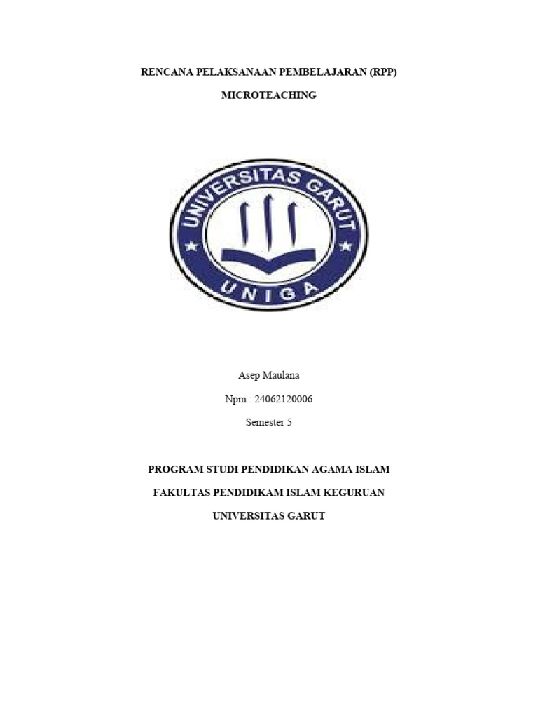 RPP Praktek Microteaching - Asep | PDF | Karier & Perkembangan | Kesehatan Holistik