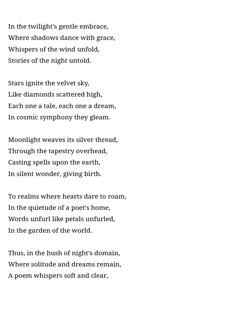 Whispers of the Night Poem | PDF | Classics