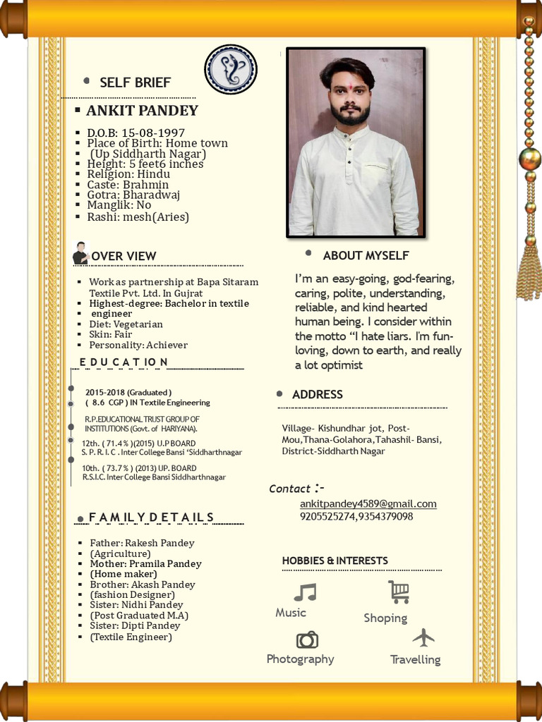 Ankit Pandey Biodata | PDF