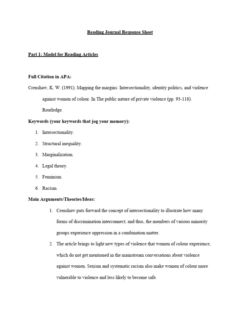 Reading Journal Template - Prompt. (1) .Edited | PDF ...