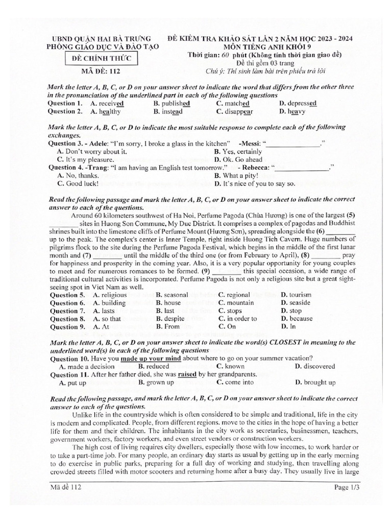 De-Tieng-Anh-1-Hbt-3352-Đã G P | PDF