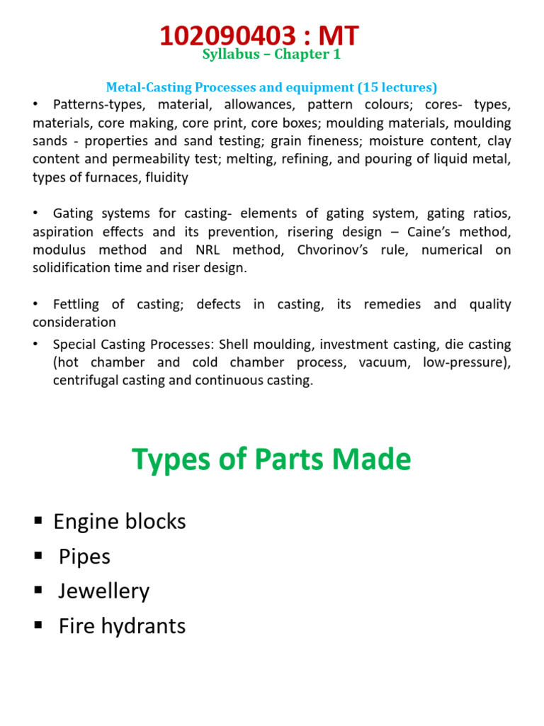 Casting Part 1 | PDF | Casting | Materials
