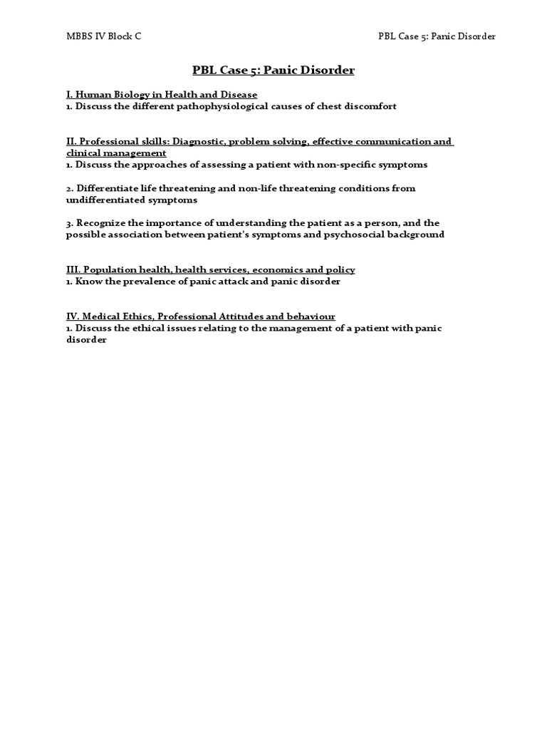 Panic Disorder | PDF | Panic Disorder | Anxiety