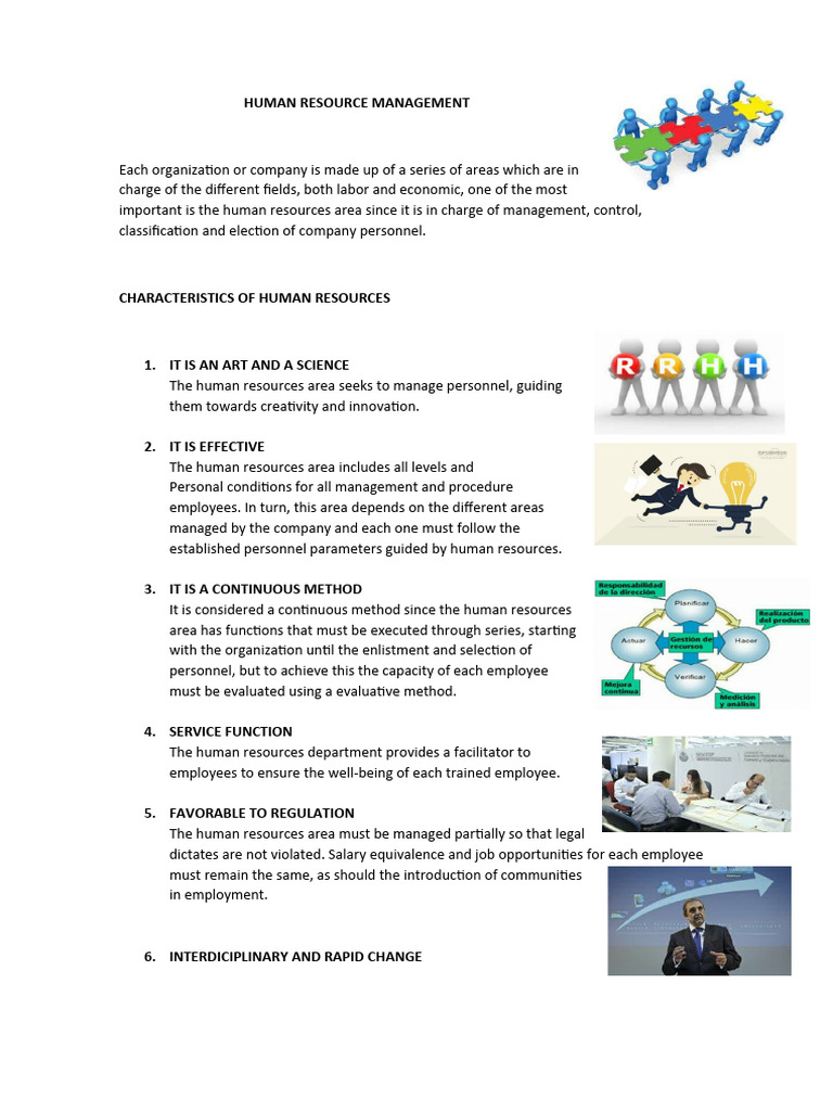 Human Resources Characteristics | PDF | Human Resources | Employment
