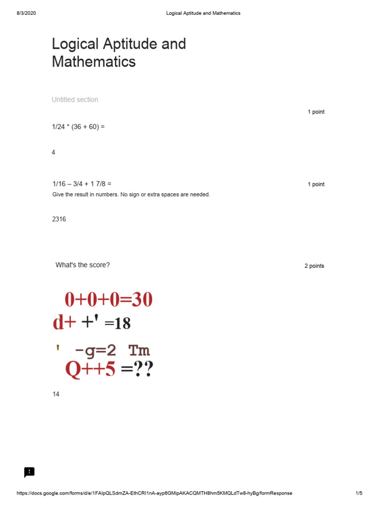 Logical Aptitude and Mathematics | PDF | Mathematics | Computer Programming