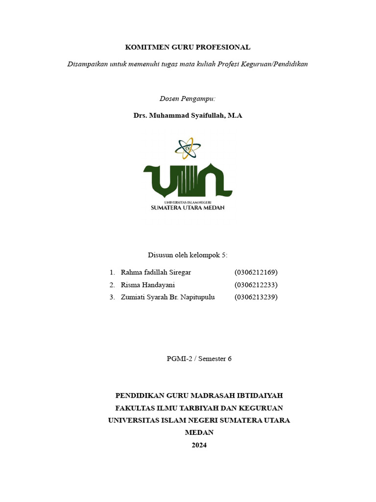 Komitmen Guru Profesional-Kel.5 | PDF