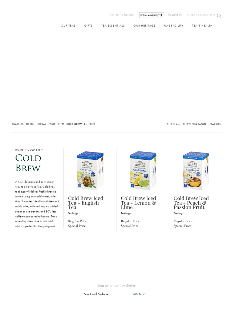 Ahmad Tea - Cold Brew - Teas | PDF