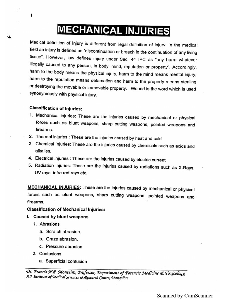 Mechanical Injuries | PDF