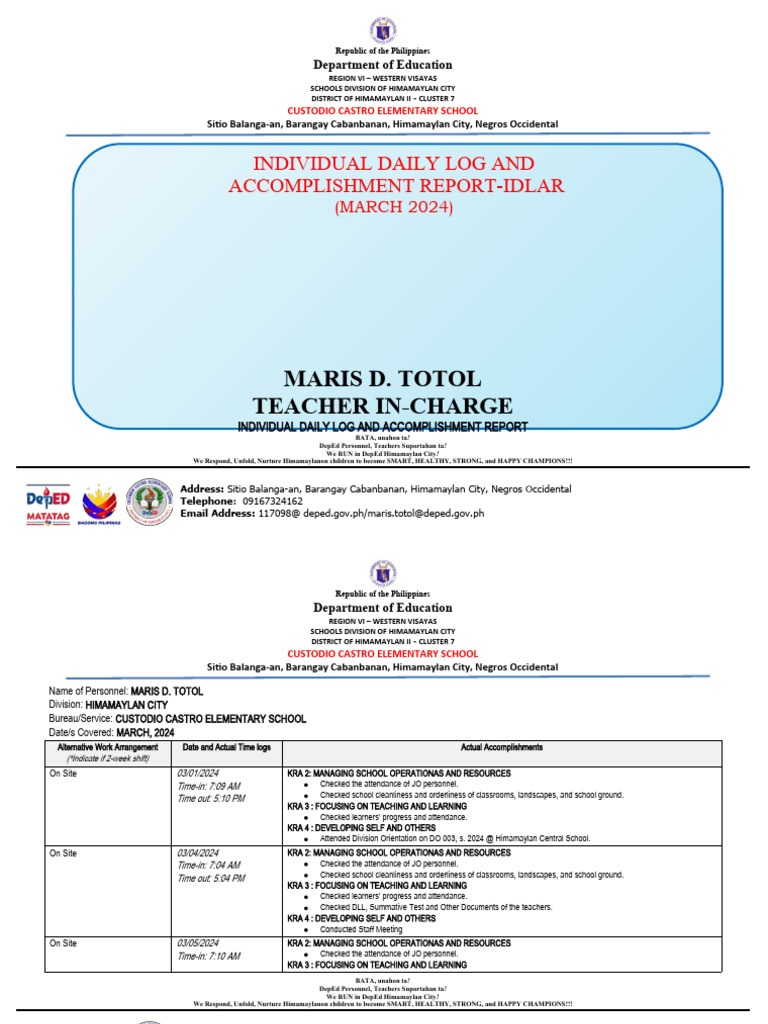 Accomplishment report-MARCH 2024-final | Download Free PDF | Classroom ...
