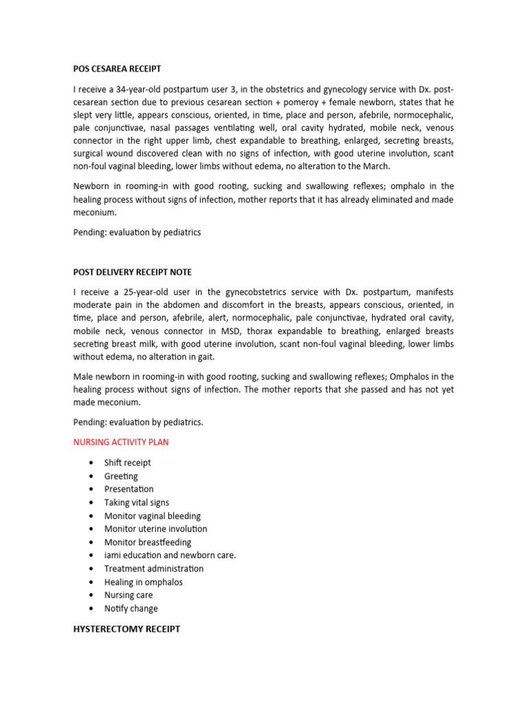 Gynecology Nursing Note | Download Free PDF | Breastfeeding | Pregnancy