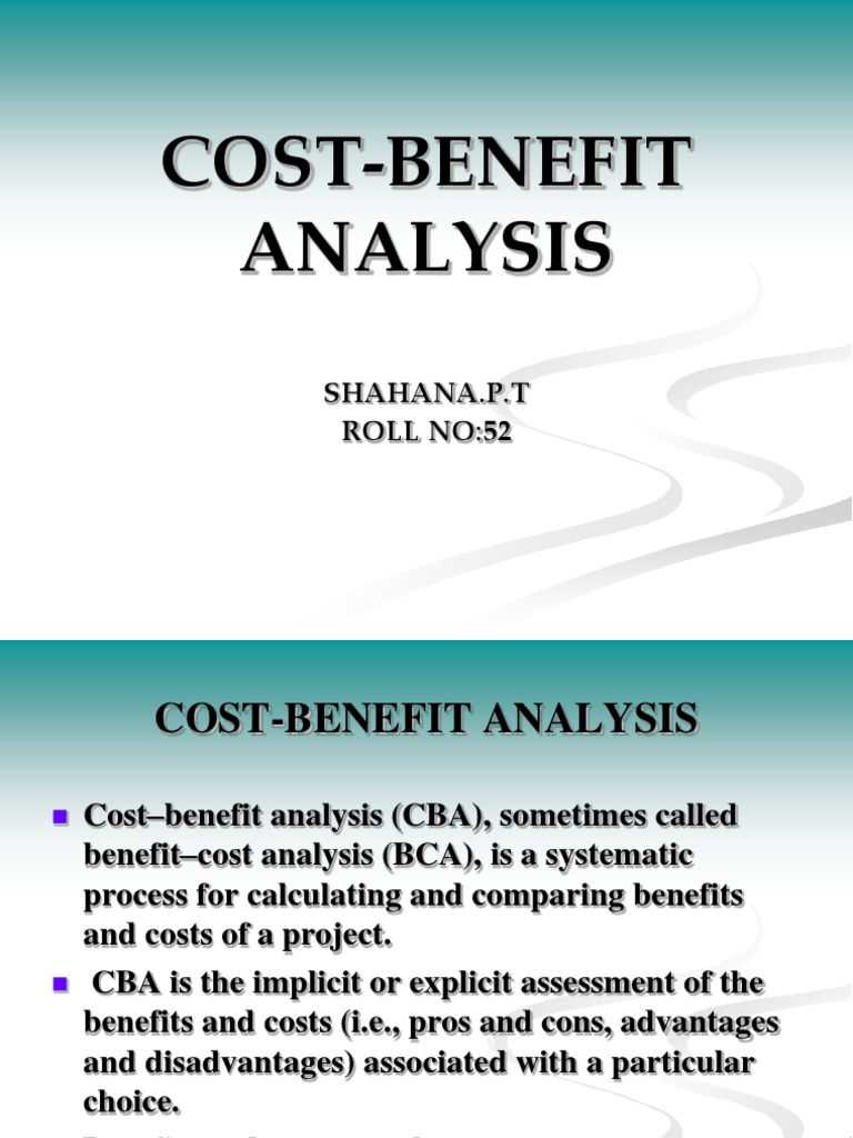 Cost Benefit Analysis All | PDF | Cost–Benefit Analysis | Economics