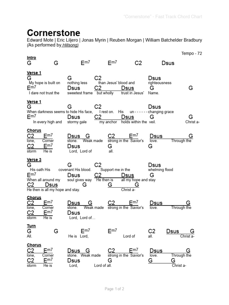 Cornerstone Fast Track Chord Chart | PDF | Theology | Religious Belief And Doctrine