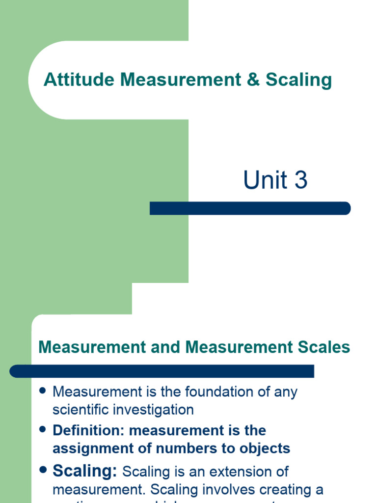 Unit 3 Measurement Scale | PDF | Level Of Measurement | Validity (Statistics)