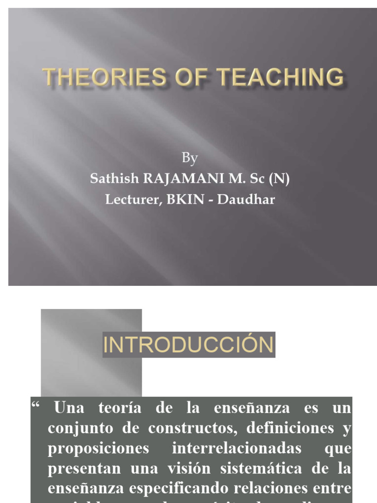 Teorías De La Enseñanza Pdf Enseñando Aprendizaje