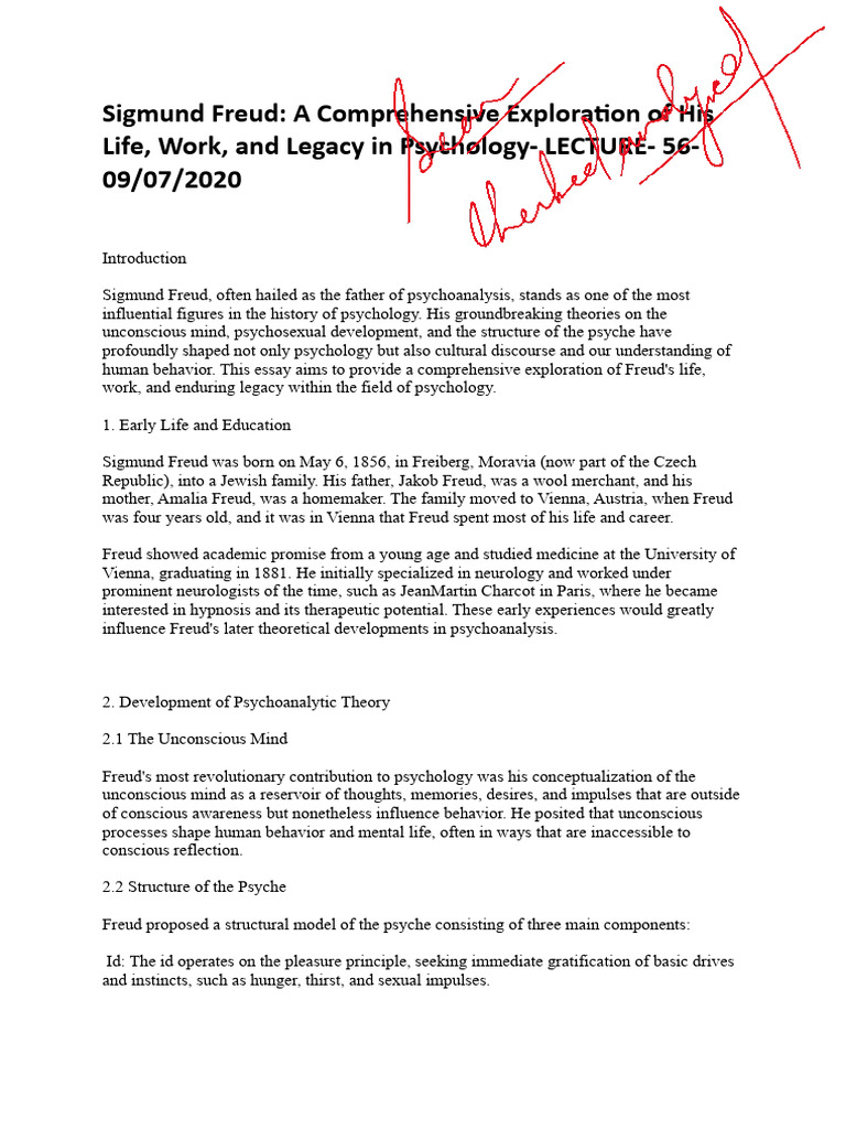 Sigmund Freud - HISTORY | PDF | Id | Sigmund Freud