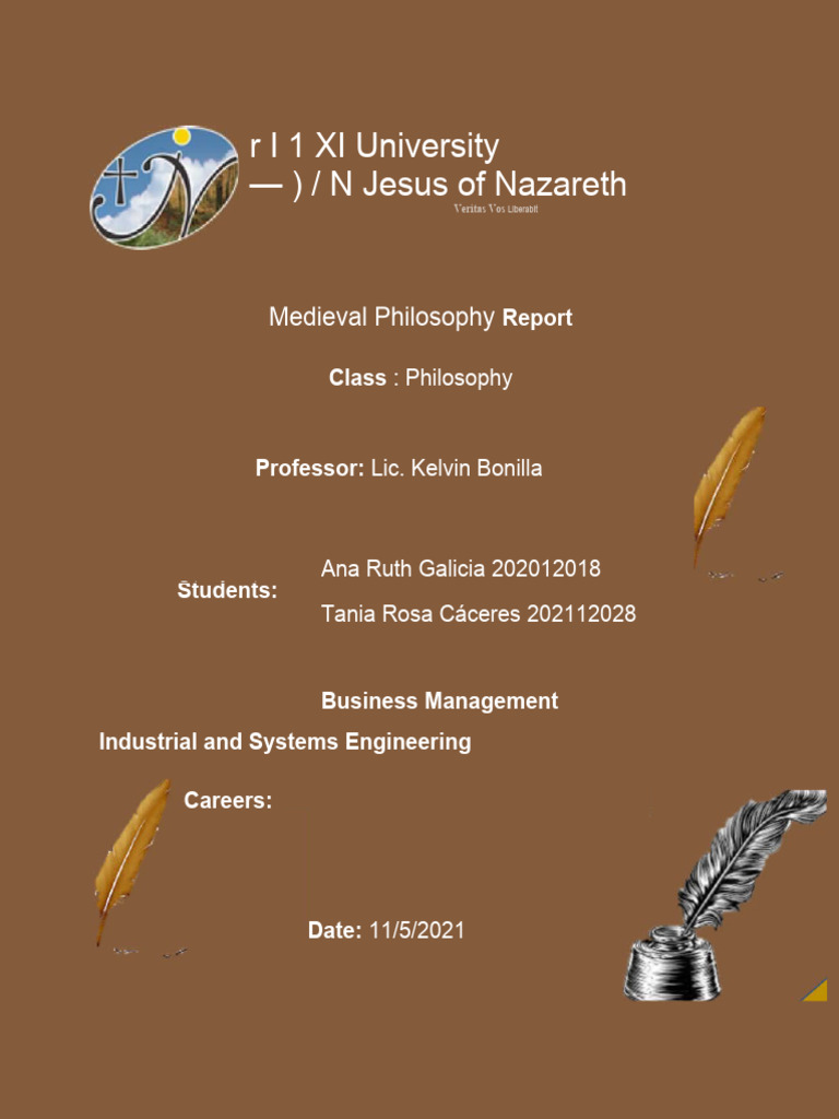 Medieval Philosophy Report 1 | PDF | Medieval Philosophy | God