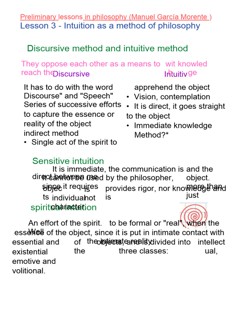 Preliminary Philosophy Lessons - Lesson 3 (Notes) | PDF | Intuition ...