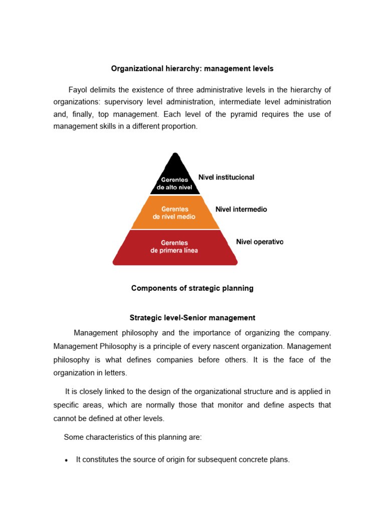 Organizational Hierarchy and Strategic Planning | PDF | Strategic ...