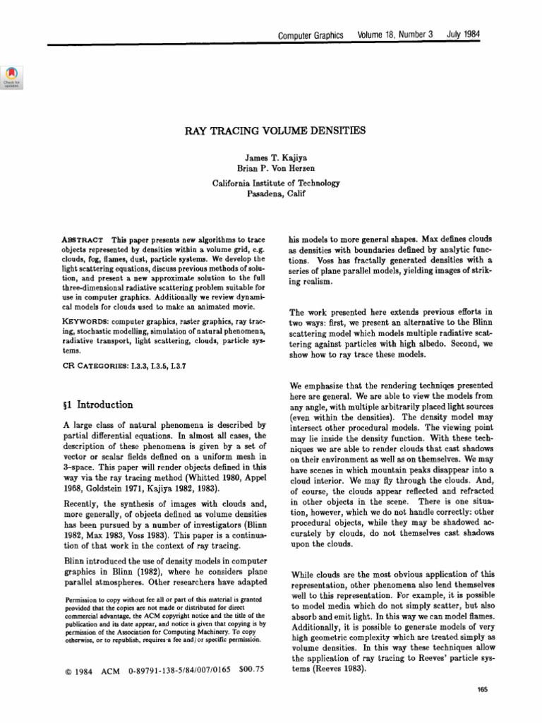 Ray Tracking Volume Densities | PDF | Atmosphere Of Earth | Scattering