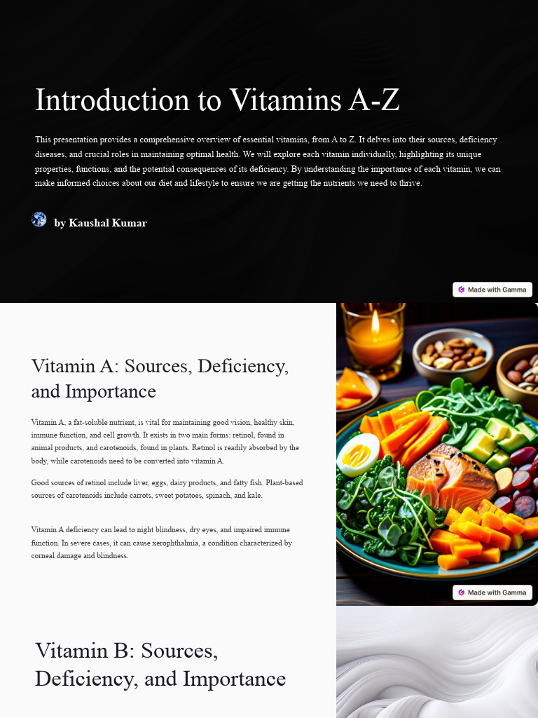 Introduction To Vitamins A Z | PDF | Vitamin | Vitamin C