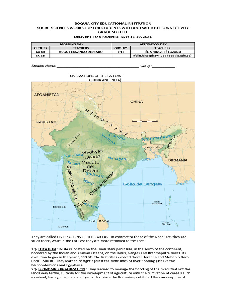 WORKSHOP 7° Social Grade 6° CIVILIZATION. FAR EAST | PDF | China ...