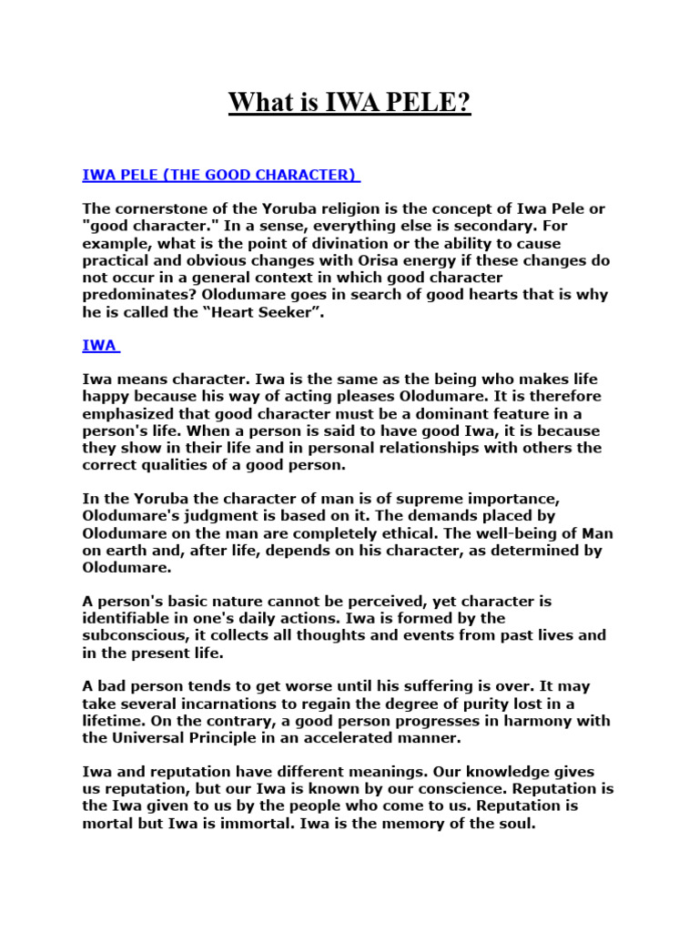 What Is IWA PELE | PDF | Thought | Consciousness