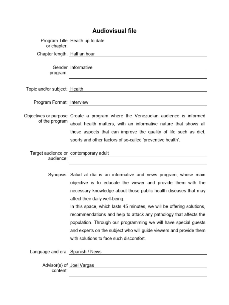 COMPLETE Production Folder (FINISHED) | PDF