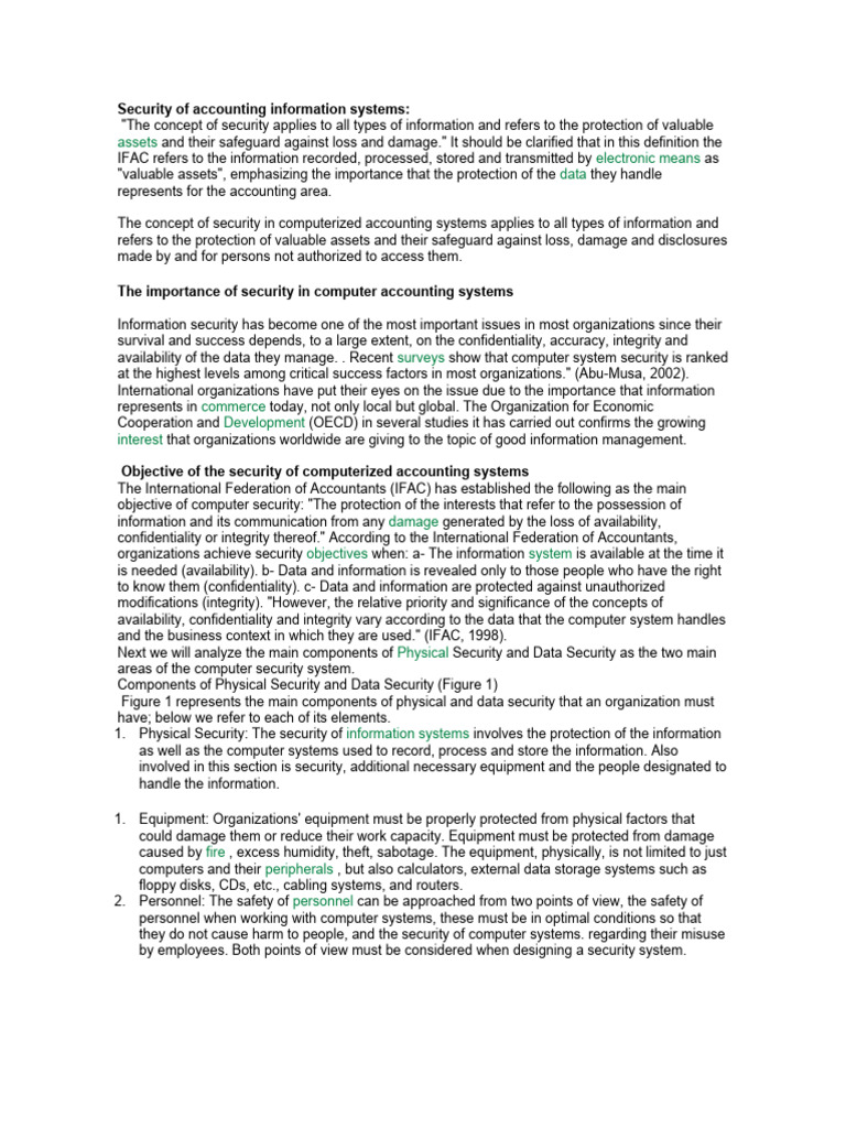 Security of Accounting Information Systems | PDF | Information Security ...