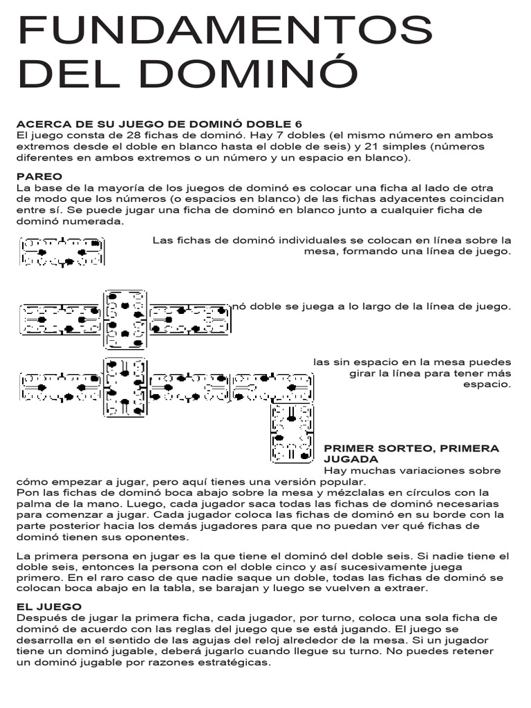 Instrucciones de Dominó R6 | PDF | Juego de azar | Juegos de habilidad ...