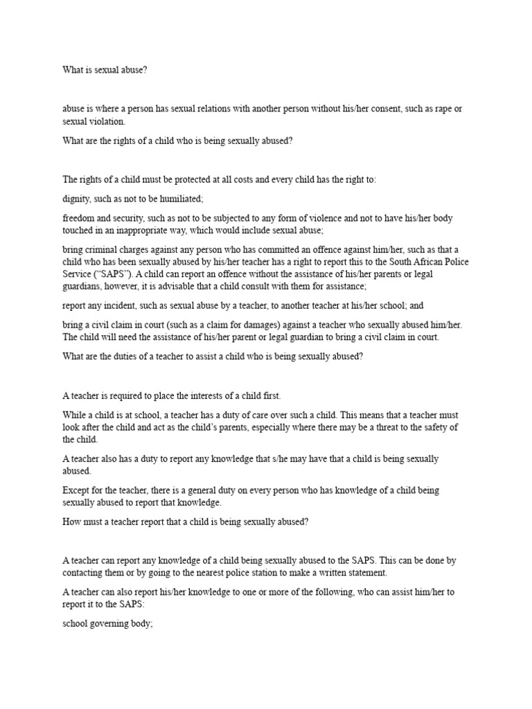 Sexual Abuse | PDF | Sexual Abuse | Teachers