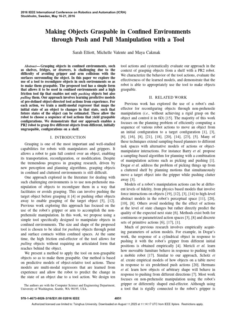 Making Objects Graspable in Confined Environments Through Push and Pull ... Making Objects Graspable in Confined Environments Through Push and Pull ...