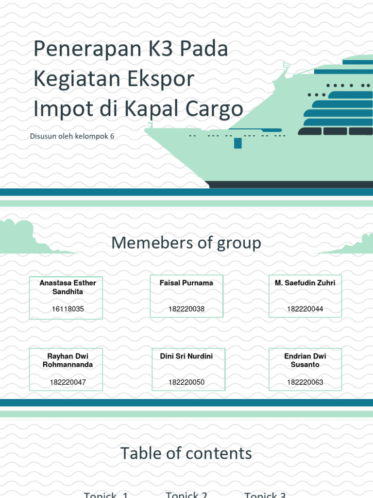 Ekspor Impor - Kel 6 - Manlog - 2B - Penerapan K3 Pada Kegiatan Ekspor Impot Di Transportasi ...