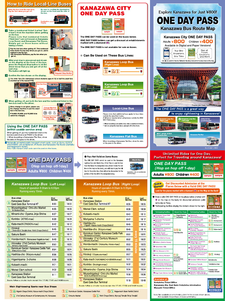 Kanazawamap Loop Bus 2023 | PDF