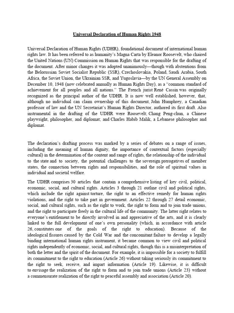 UDHR Reading | Download Free PDF | Human Rights | Government