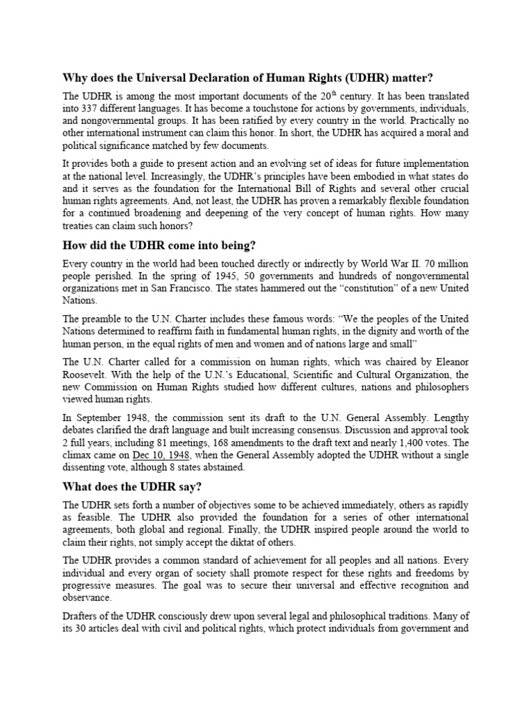 UDHR Core Concepts | PDF | Human Rights | Libertarian Theory