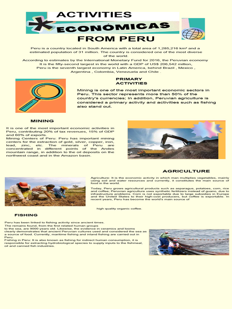 Economic Activities of Peru | PDF | Peru | Mining