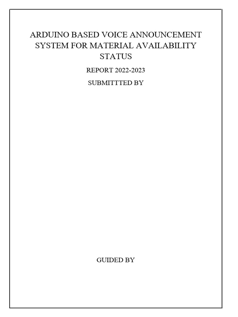 Arduino Based Voice Announcement System For Material | Download Free ...