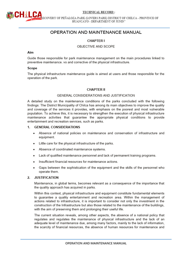 Operation and Maintenance Manual | PDF | Paint | Infrastructure