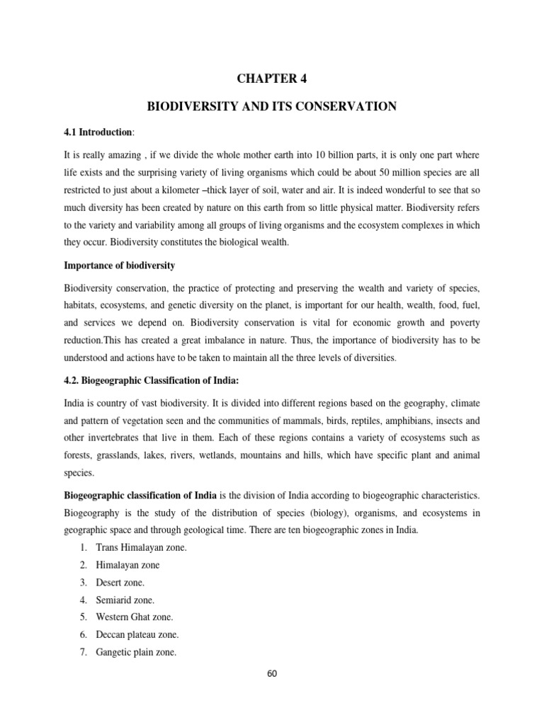 CHAPTER 4 Biodiversity and Conservation | PDF | Biodiversity ...