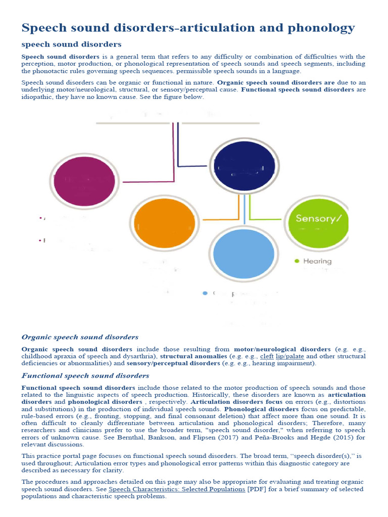 Understanding Speech Sound Disorders | PDF | Speech | Phonology