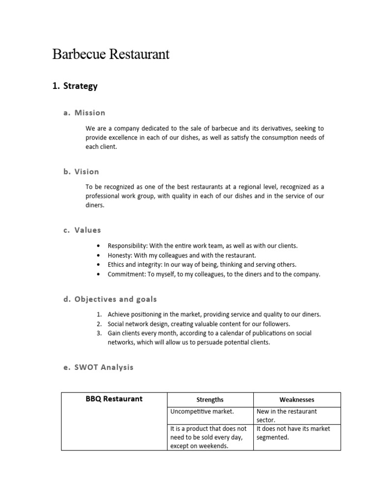 003 Barbecue Restaurant | PDF | Supply Chain | Marketing