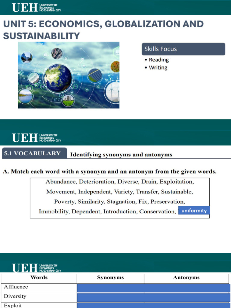 Unit 5 Economics, Globalization, Sustainability | Download Free PDF ...
