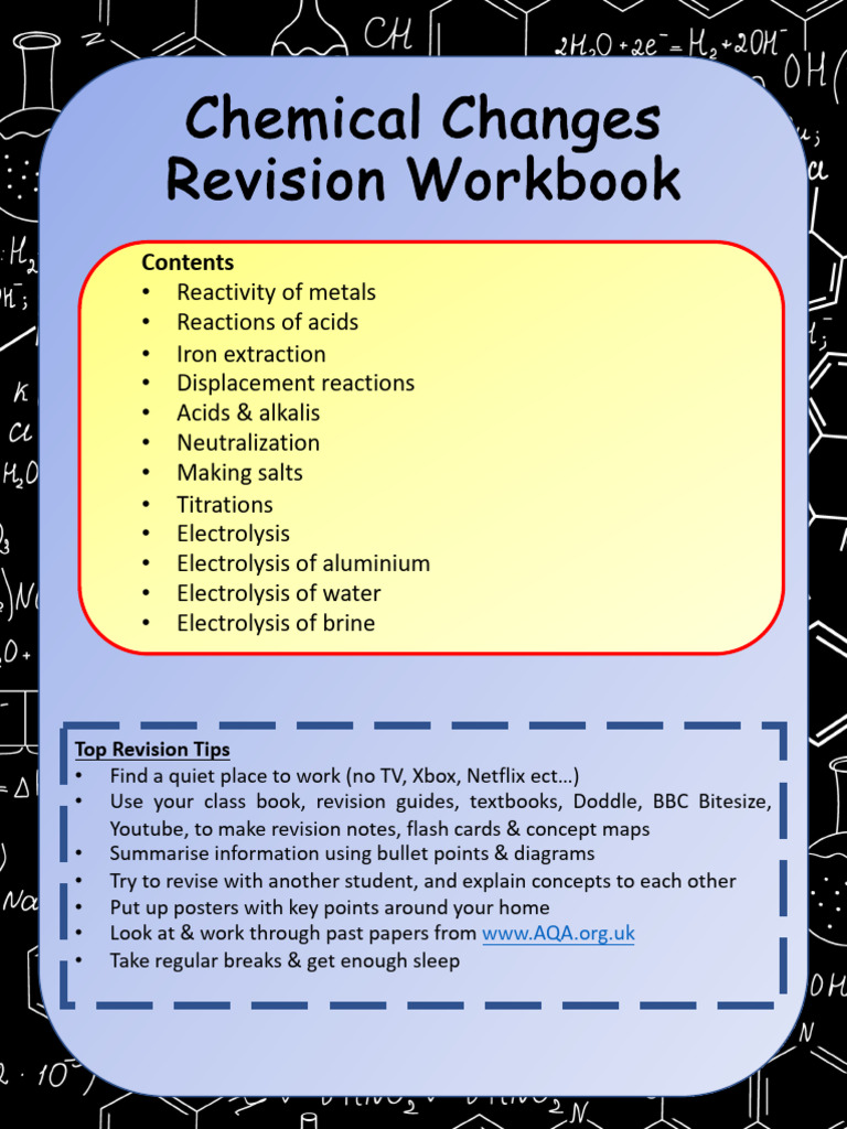 Chemical Changes Revision Workbook 2 | PDF | Acid | Ph
