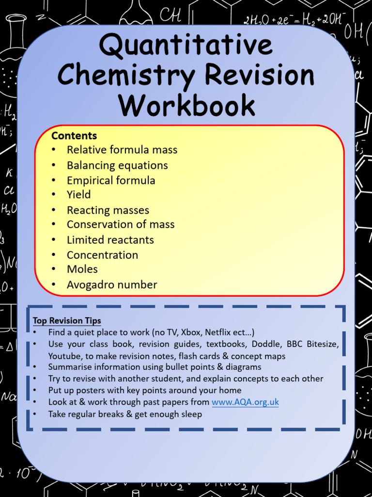 Quantitative Chemistry Revision Workbook | PDF | Mole (Unit) | Chemical ...