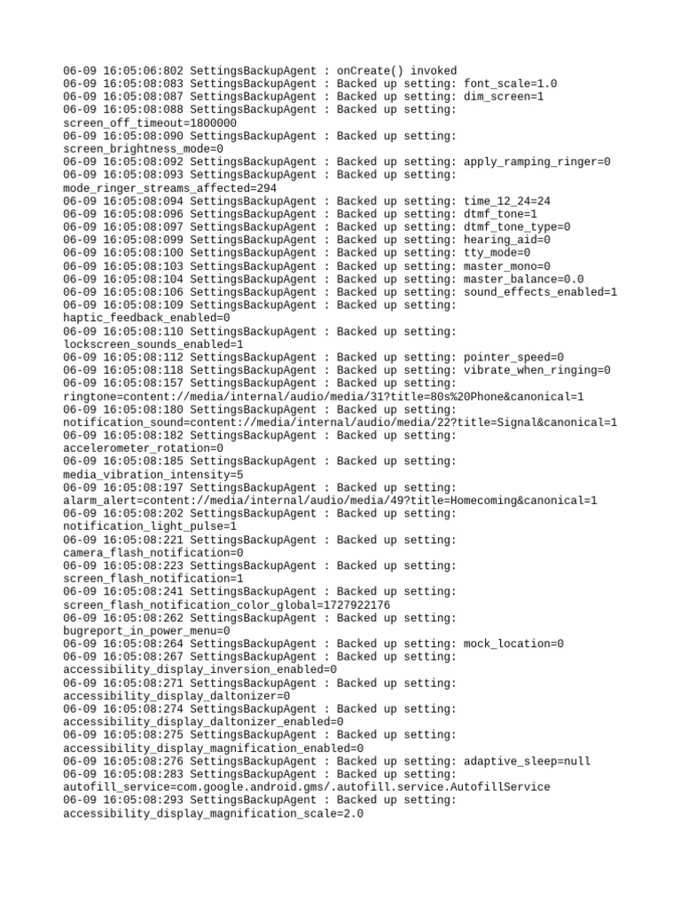Settings Provider | PDF | Java (Programming Language) | Backup