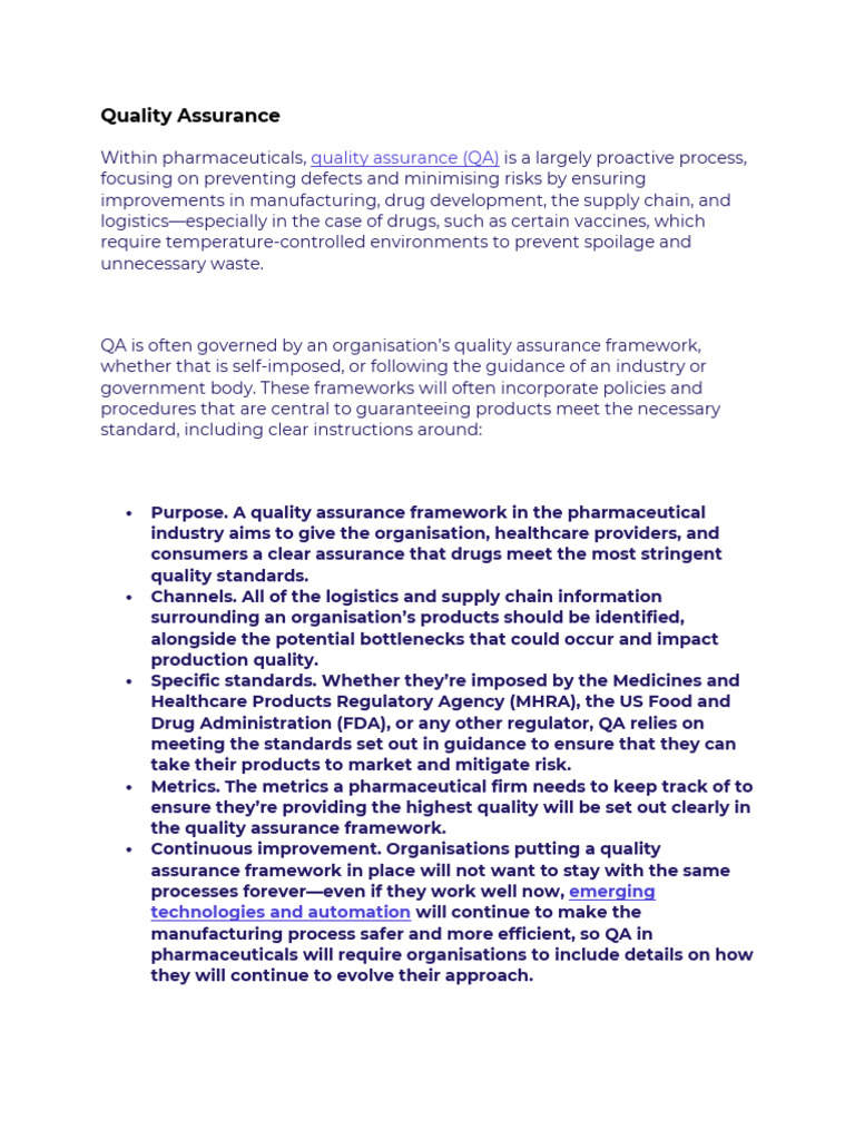 Quality Assurance | PDF | Quality Assurance | Quality Management