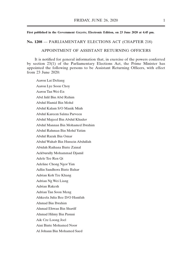 Appointment of Assistant Returning Officers | PDF | Lifestyle